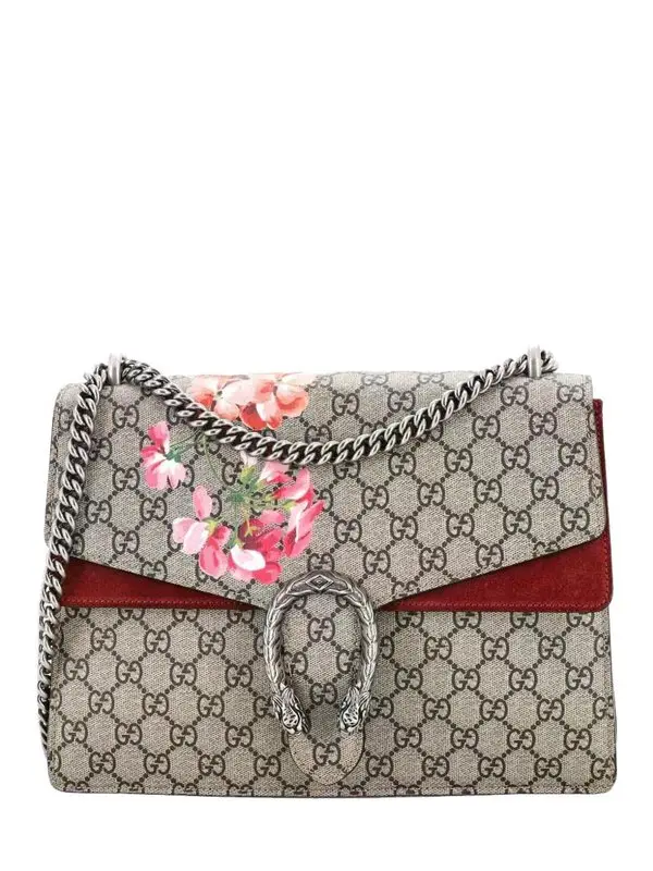 Gucci Dionysus Blooms Print Gg Coated Canvas Medium Shoulder Bag - Brown
