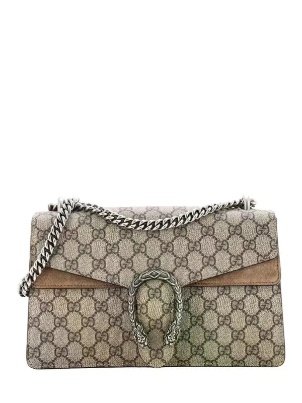 Gucci Dionysus Small Shoulder Bag Gg Coated Canvas - Brown