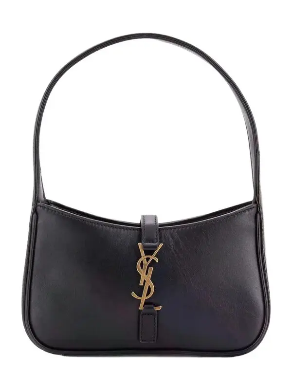 Saint Laurent Le 5 A 7 Hobo Leather Mini Shoulder Bag - Black