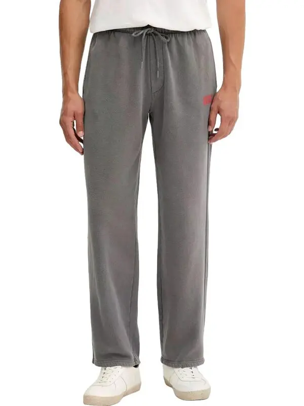 American Vintage Plizzy Drawstring Logo Track Pants - Grey