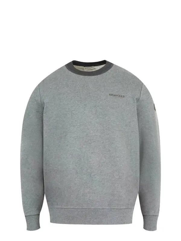 Moncler Logo-patch Crewneck Sweatshirt - Grey