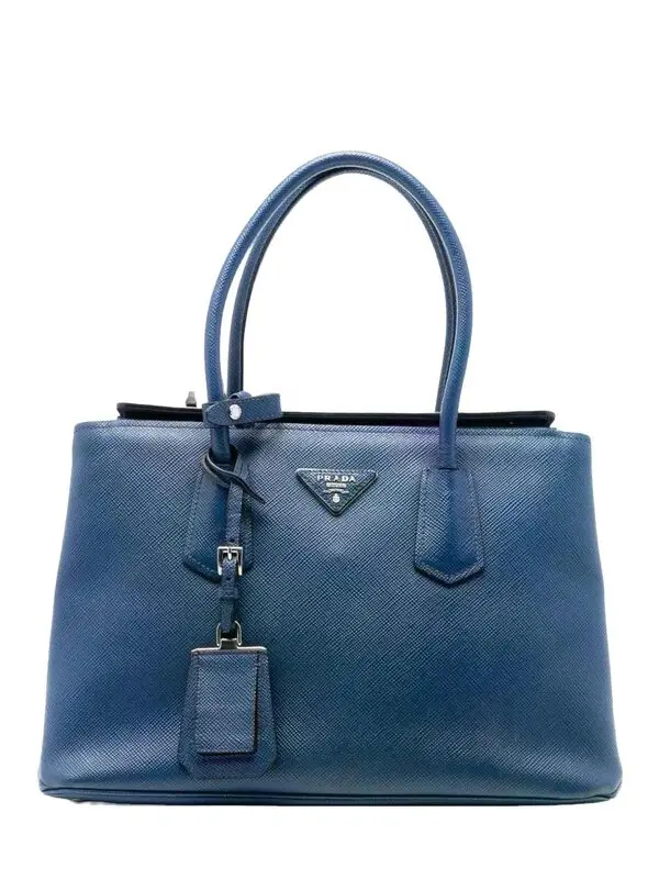 Prada Saffiano Cuir Twin Satchel - Blue