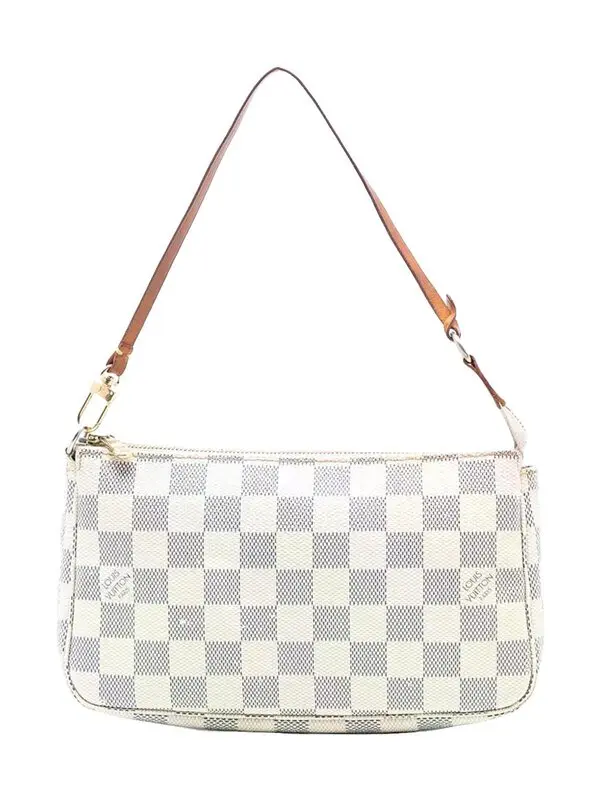 LOUIS VUITTON 2007 Damier Azur Pochette Accessoires - White