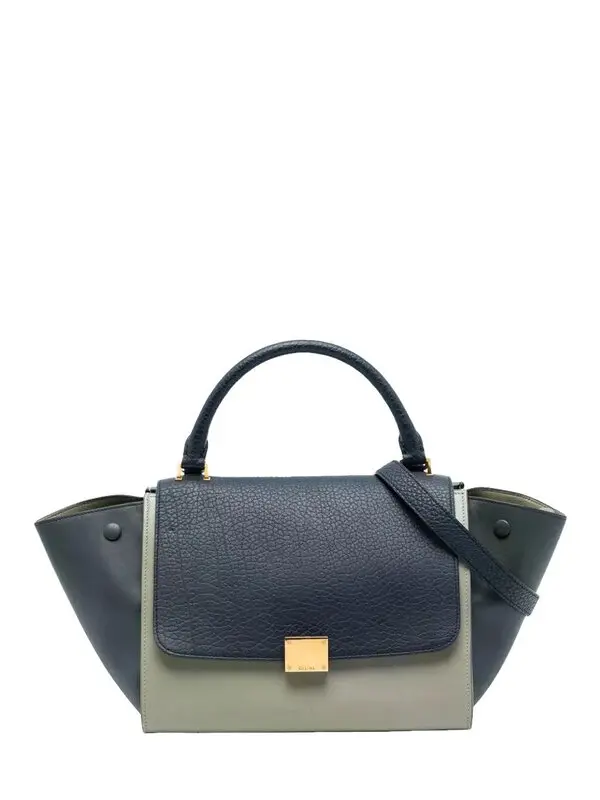 Celine Medium Tricolor Trapeze Satchel - Blue