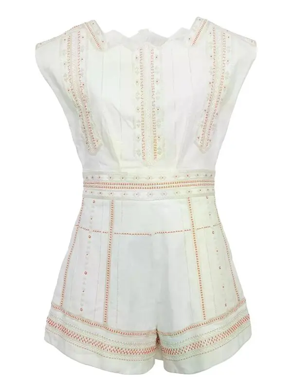Valentino Garavani Embroidery Playsuit - White