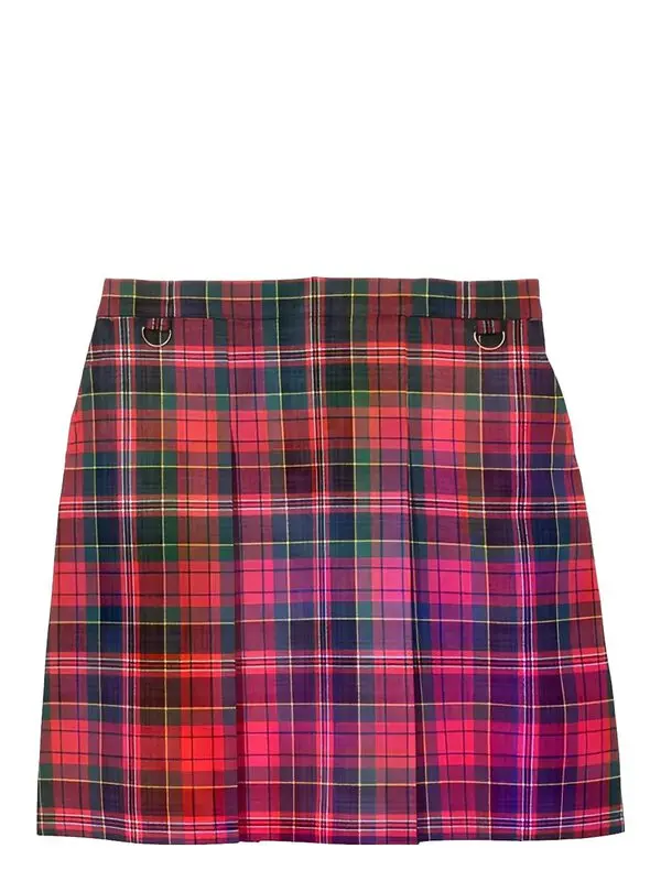 Undercover Check Buckle Skirt - Red