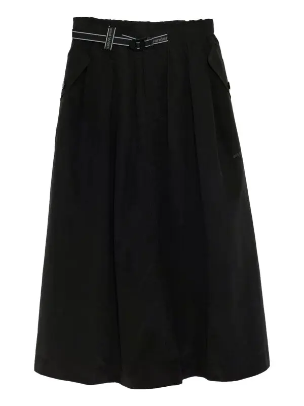 AND WANDER Logo-embroidered Skirt - Black