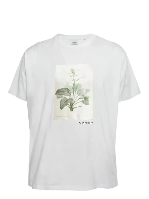 Burberry Botanical-print Cotton T-shirt - White
