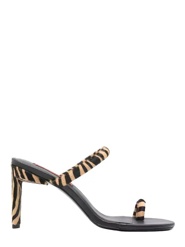 SIMONMILLER Zebra-pattern Heeled Sandals - Black