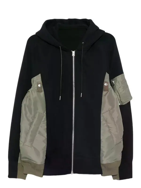 Sacai Drawstring Hood Bomber Jacket - Blue