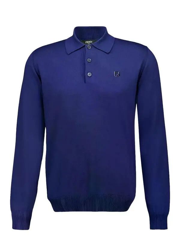 Fendi Long-sleeve Polo Shirt - Blue