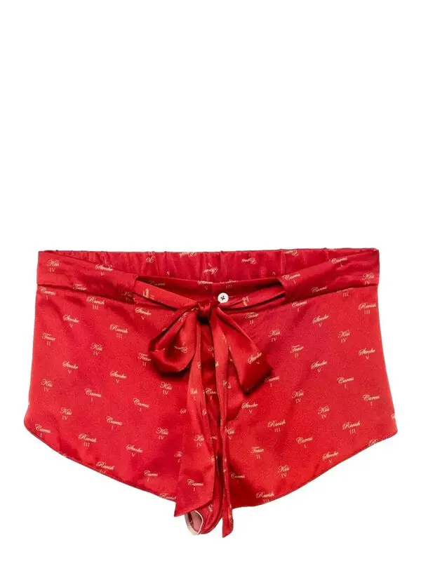 Kiki De Montparnasse Printed Pyjama Shorts - Red