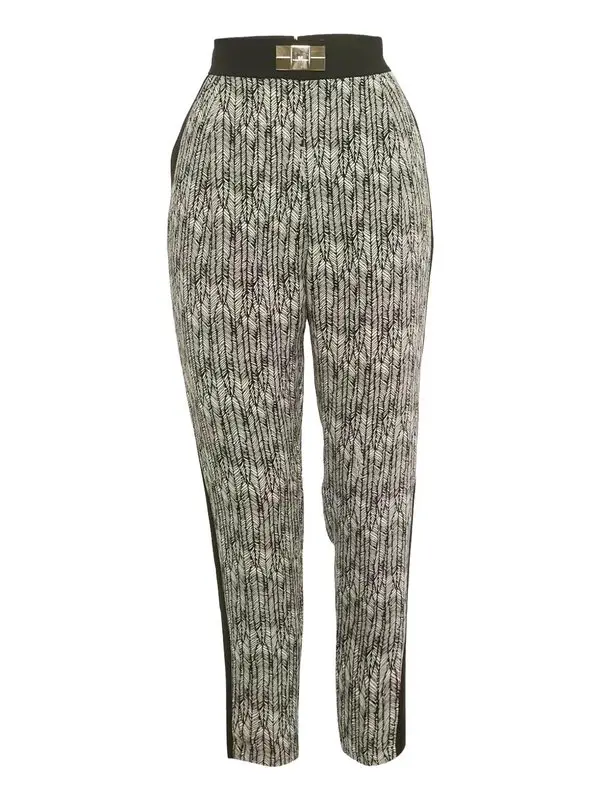 Elisabetta Franchi Printed Trousers - White