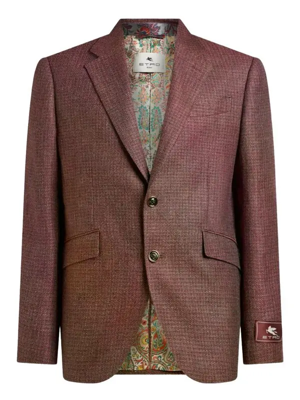 Etro Single-breasted Mouliné Blazer - Red