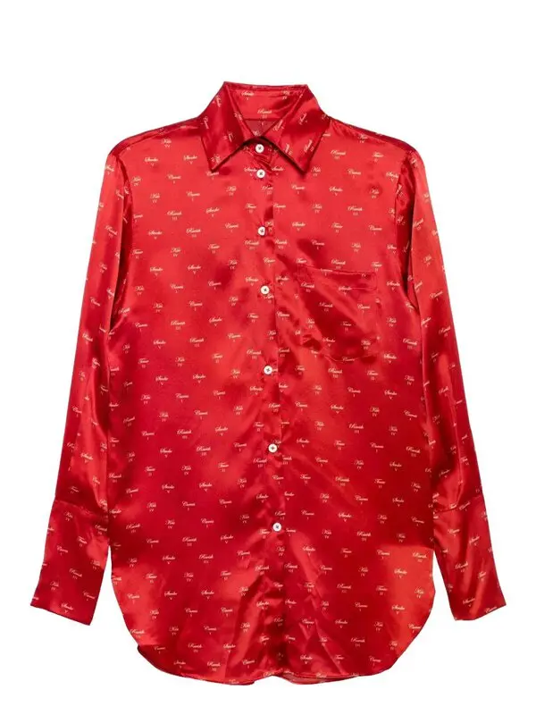 Kiki De Montparnasse Kiss-printed Pajama Shirt - Red