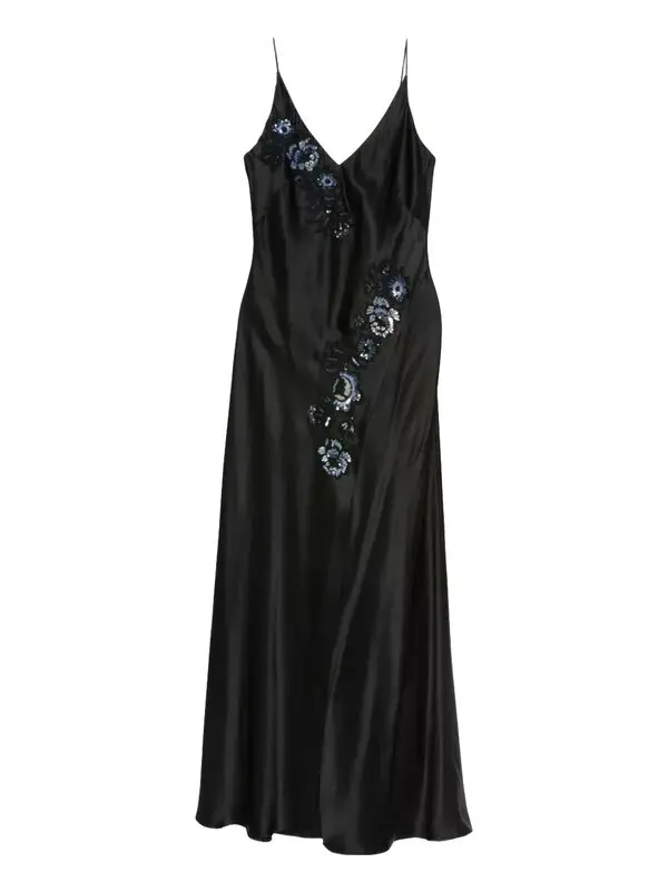 Carine Gilson Embroidered Nightdress - Black