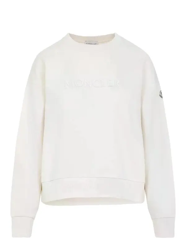 Moncler Logo Embroidered Sweatshirt - Neutrals