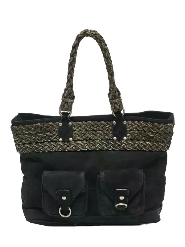 Loewe Braided Suede Tote Bag - Black