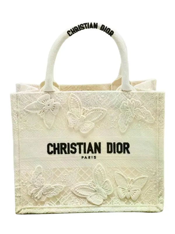 Dior Logo-embroidered Tote Bag - White