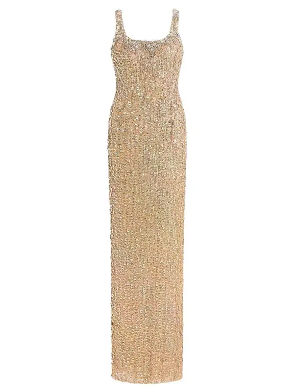 Jenny Packham Tatianna Sequin-embellished Maxi Dress - Neutrals