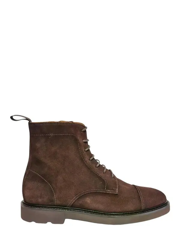 HENDERSON BARACCO Panelled Suede Boots - Brown