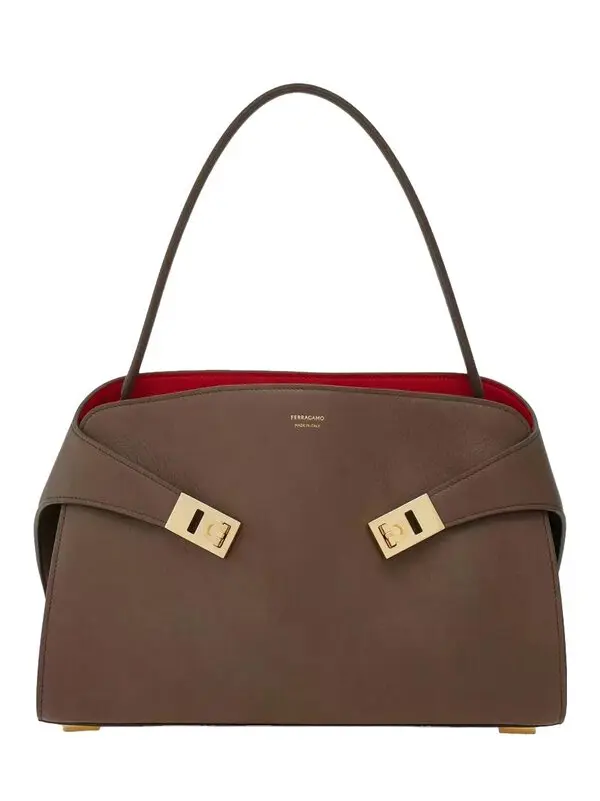 FERRAGAMO Leather Shoulder Bag - Brown