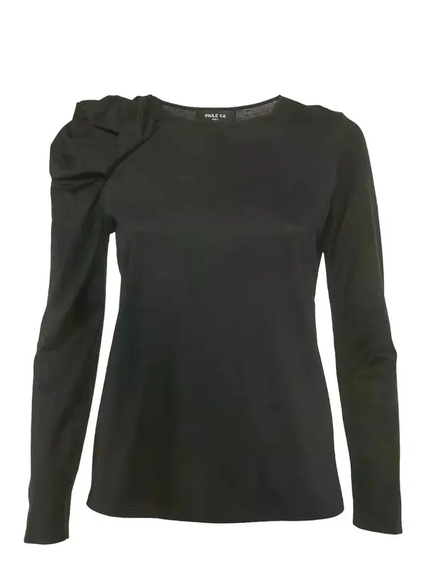 Paule Ka Ruched-sleeve Top - Black