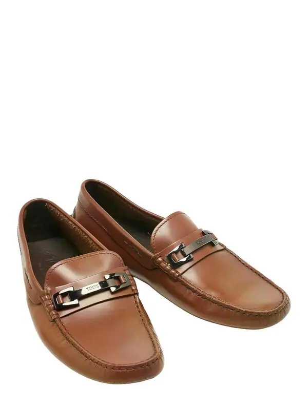 TOD'S Gommino Leather Loafers - Brown
