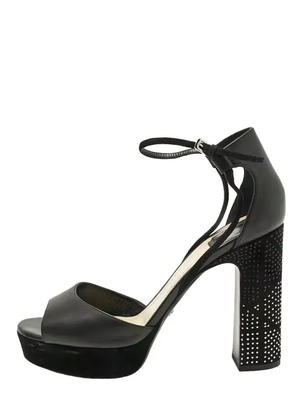 Dior Rainbow Stellar Studded Block-heel Sandals - Black