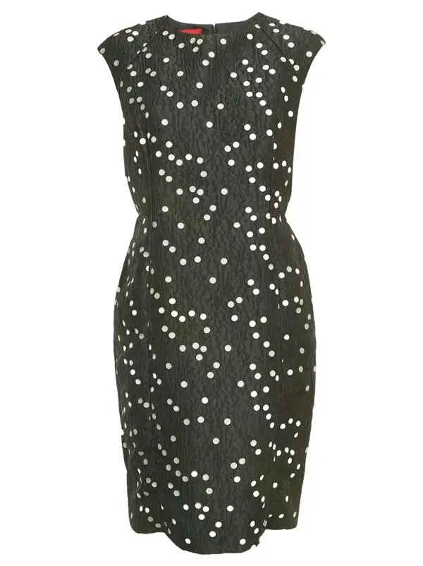 Carolina Herrera Jacquard Polka Dot Dress - Black
