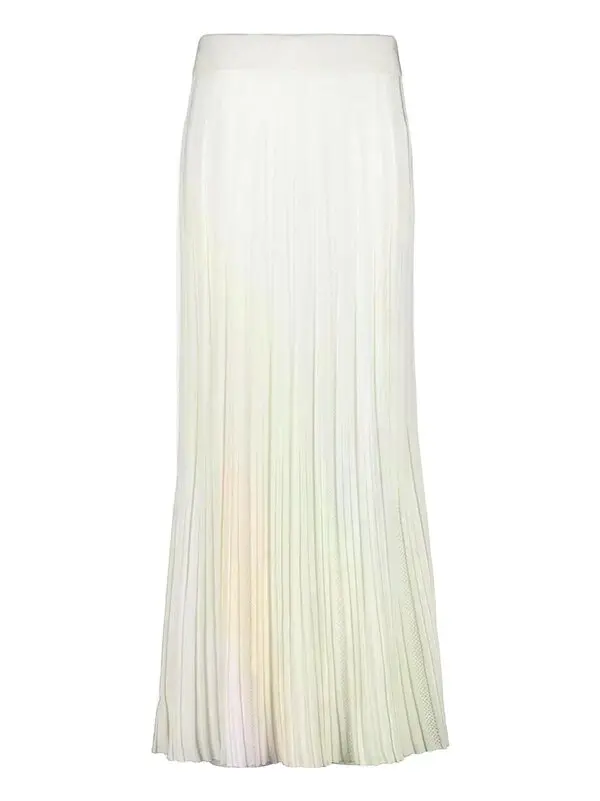 Balmain Pleated Knitted Maxi Skirt - White