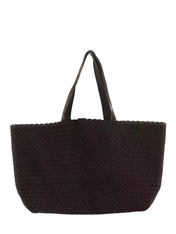 NAGHEDI Large Woven Tote Bag - Brown