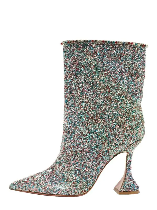 Amina Muaddi Mia Martini Glitter Boots - Blue