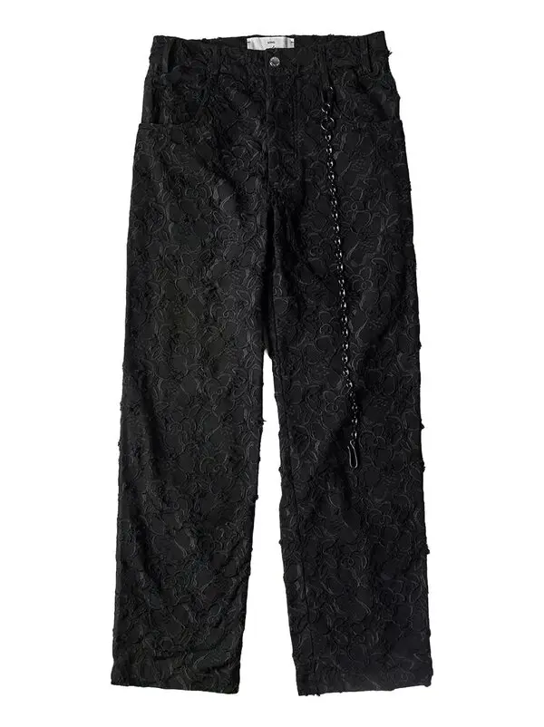 SONG FOR THE MUTE Textured Trousers - Black