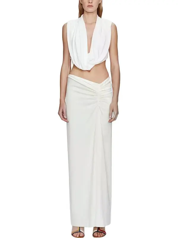 Christopher Esber Side Ruched Maxi Skirt - Neutrals