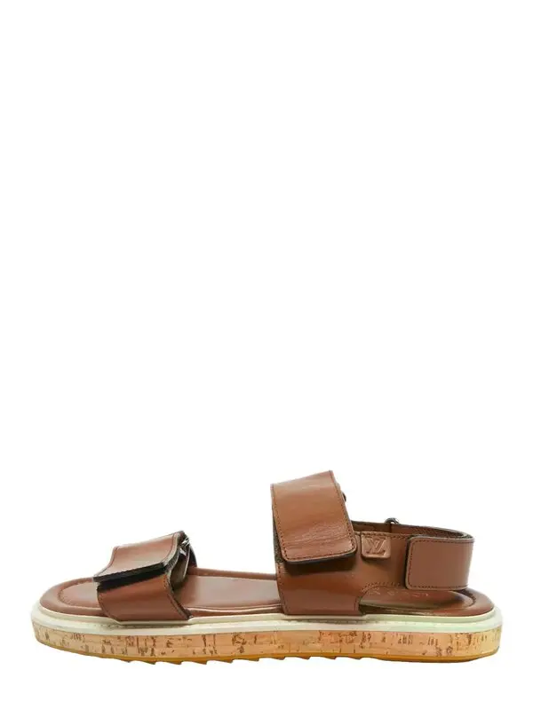 LOUIS VUITTON Calf Leather Strap Sandal - Brown