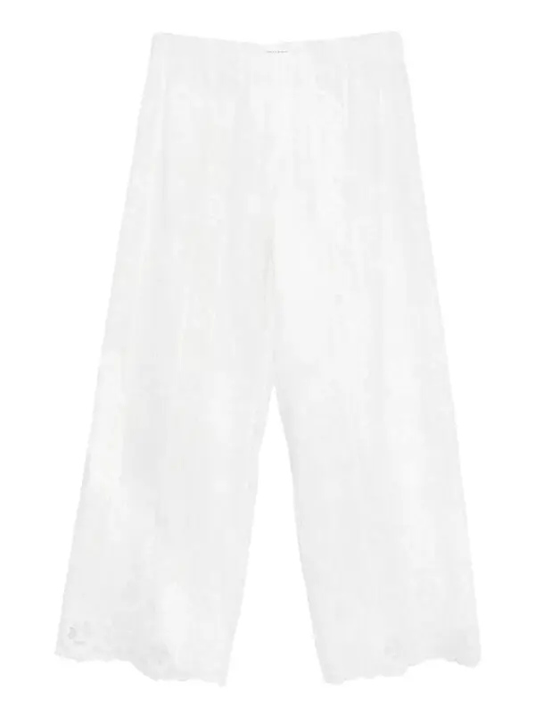 WALES BONNER Willow All-over Lace Trousers - White