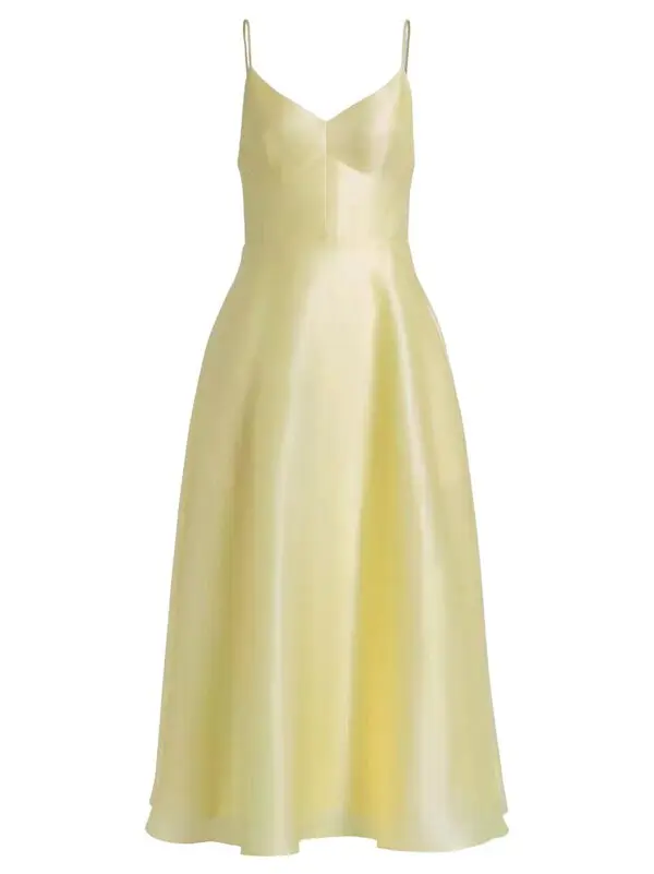 Alberta Ferretti Spaghetti-strap V-neck Midi Dress - Yellow