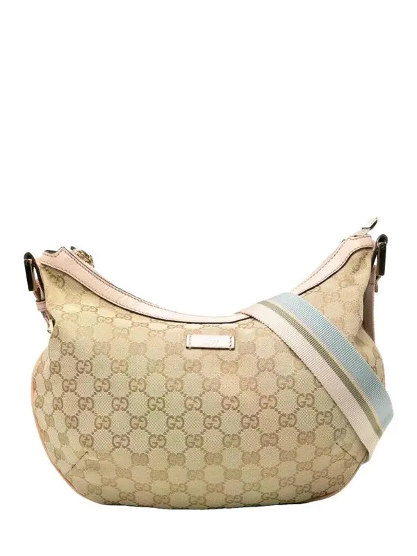 Gucci Gg Canvas Web Crossbody Bag - Brown