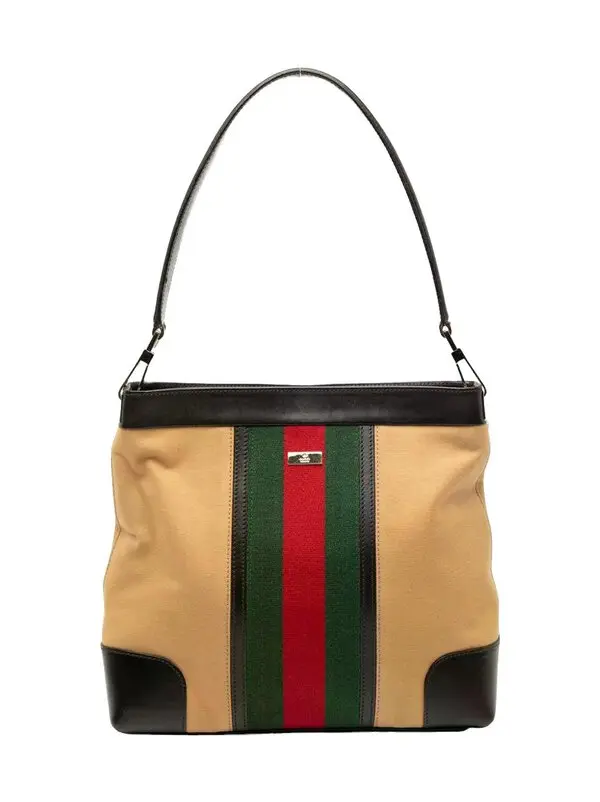 Gucci 2000-2015 Canvas Web Shoulder Bag - Brown