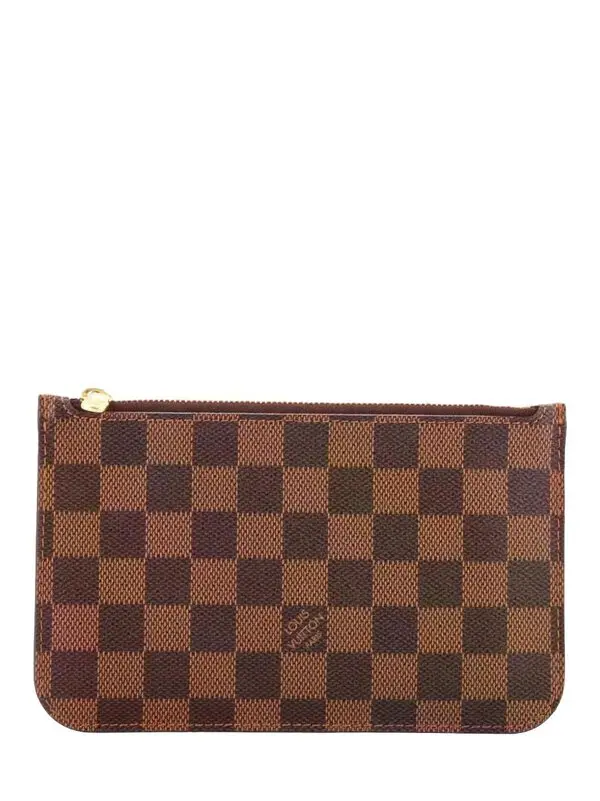 LOUIS VUITTON Neverfull Pochette Damier Small Pouch - Brown