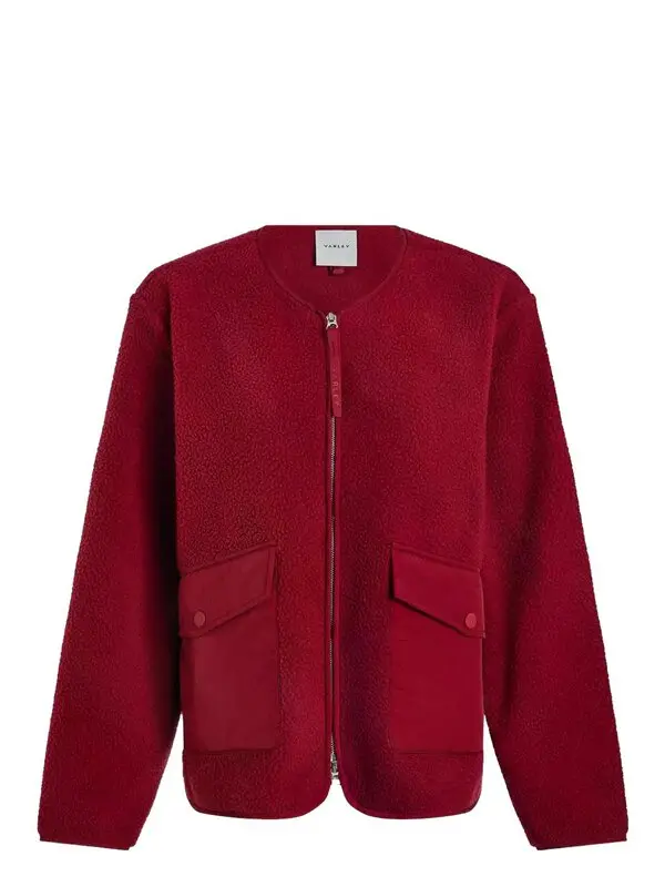 Varley Marina Collarless Fleece Jacket - Red