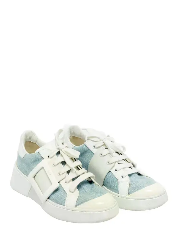 ROGER VIVIER Viv' Skate Buckle Sneakers - White