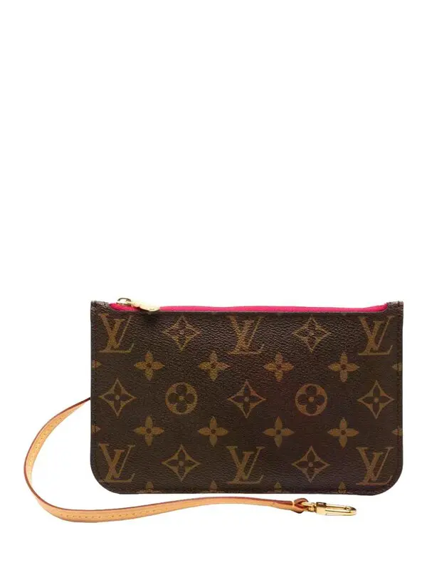 LOUIS VUITTON 2015 Monogram Neverfull Pm Pouch - Brown