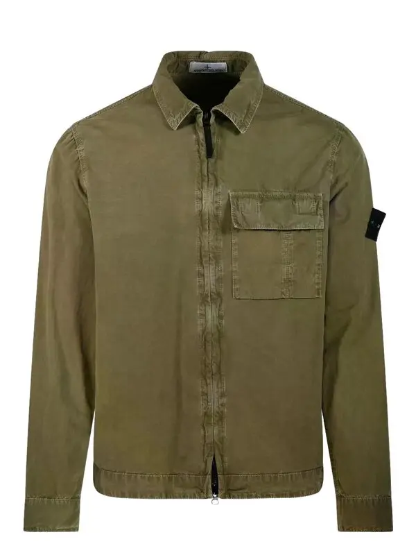 Stone Island Logo-patch Shirt Jacket - Green