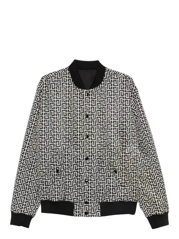 Balmain Patterned Reversible Bomber Jacket - White