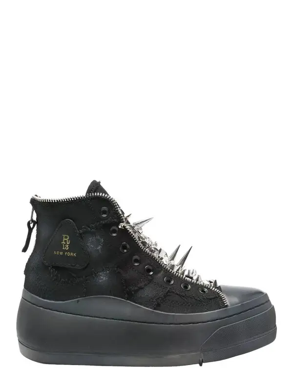 R13 Zip-detail High-top Sneakers - Black