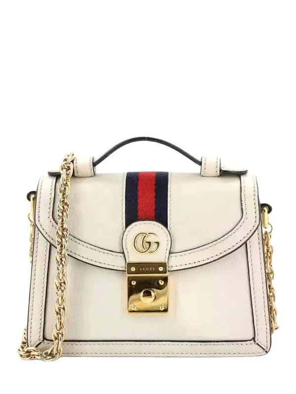 Gucci Ophidia Flap Top Handle Mini Satchel - Neutrals