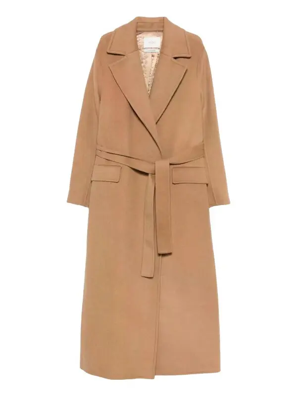 VICOLO Belted Coat - Brown