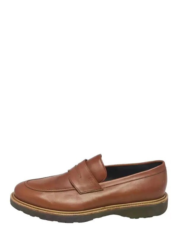 FERRAGAMO Leather Penny Loafers - Brown
